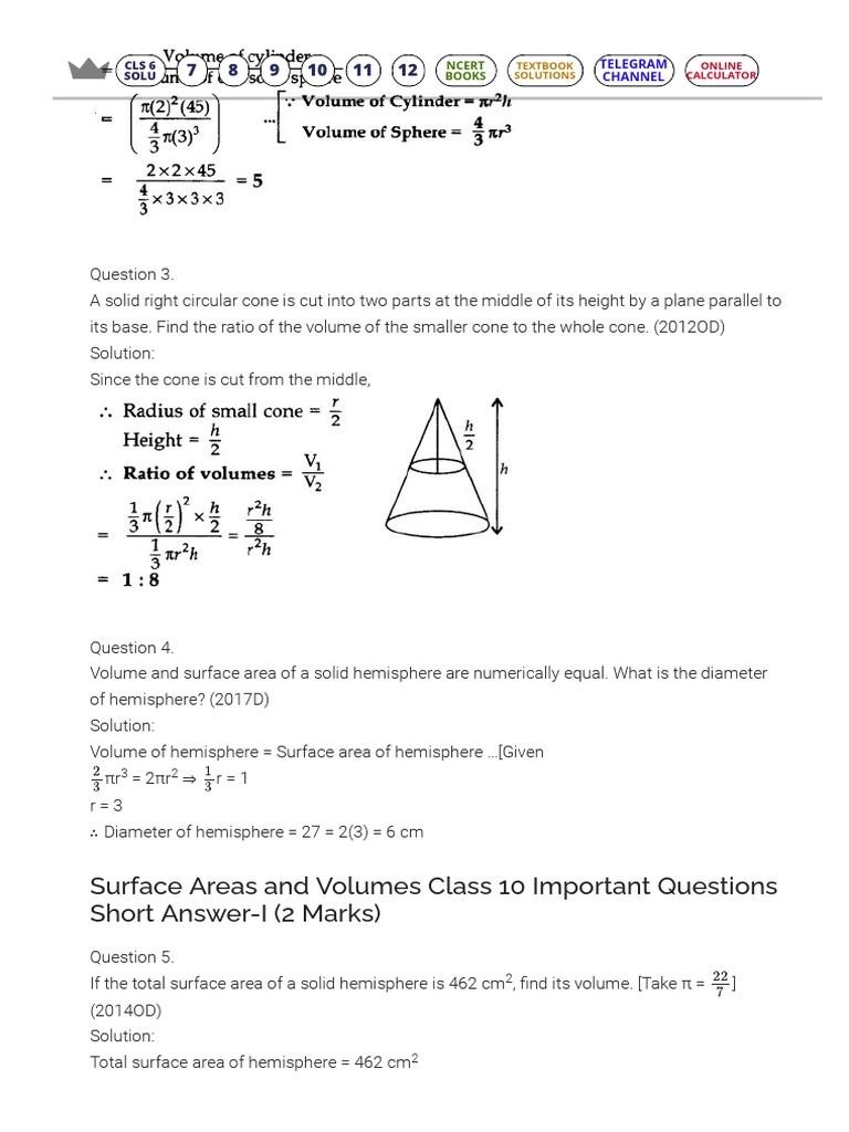 WWW Learncbse in Important Questions For Class 10 Maths Chapter 13 ...