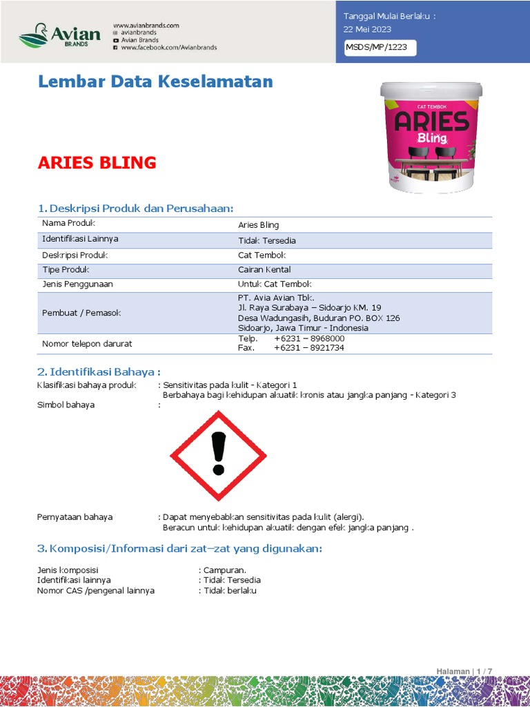 MSDS-Aries Bling Compressed | PDF