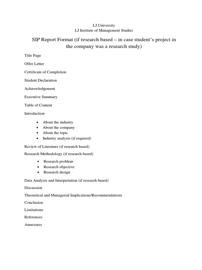 LJ University - SIP Report Format | PDF | Science | Cognition