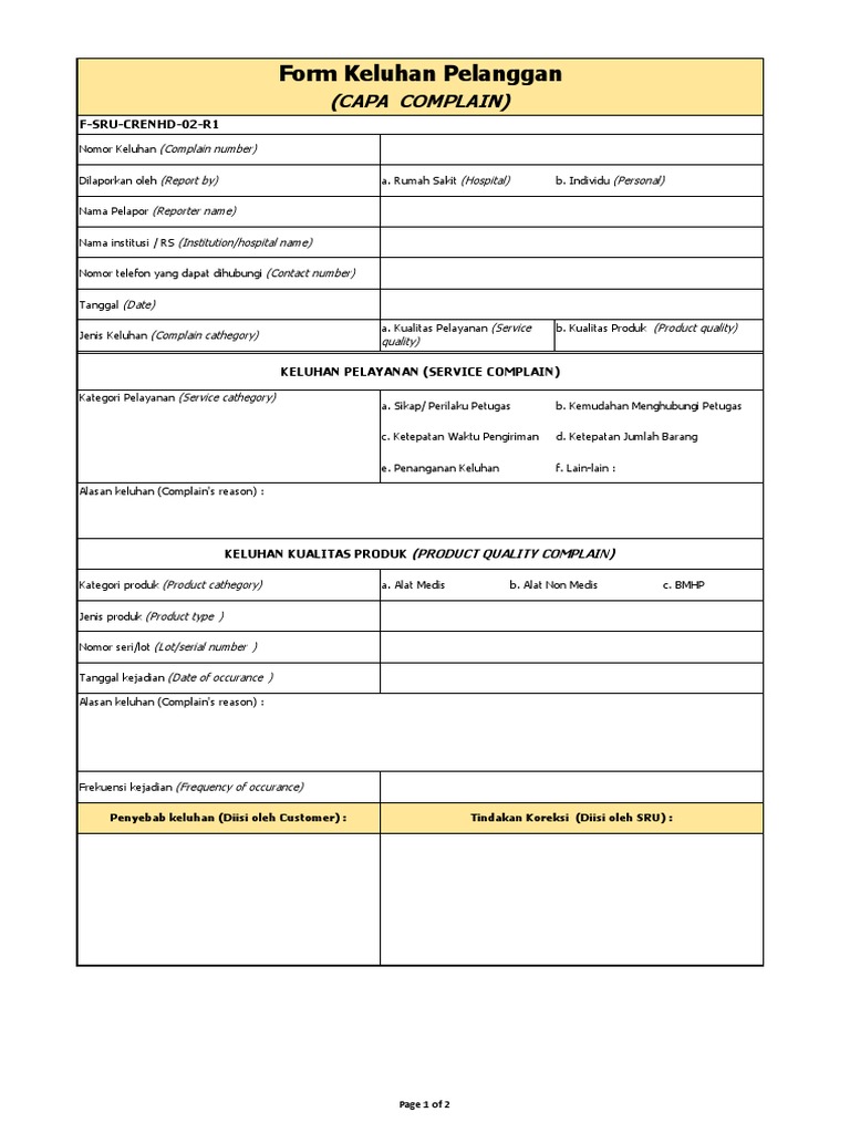 PDF Form Keluhan-1 | PDF