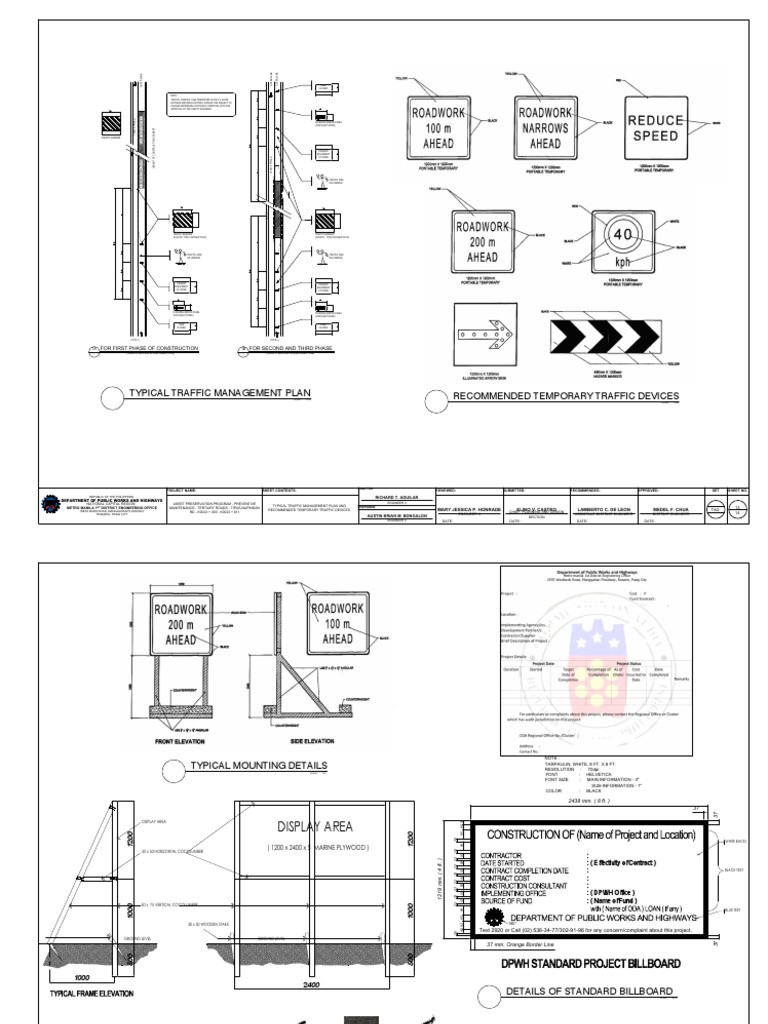Typical Traffic Management Plan (23-113 - Plans - 3) | PDF | Traffic | Transport