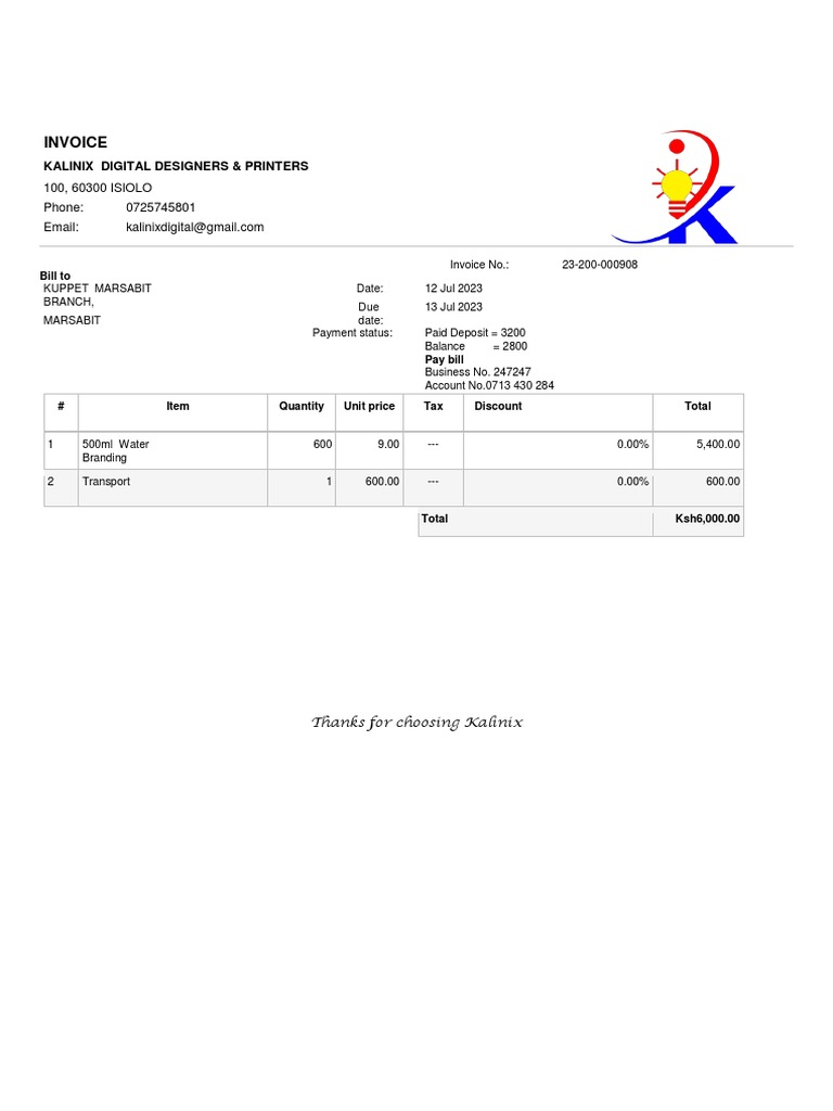 Kuppet Marsabit Invoice 2-4 | PDF