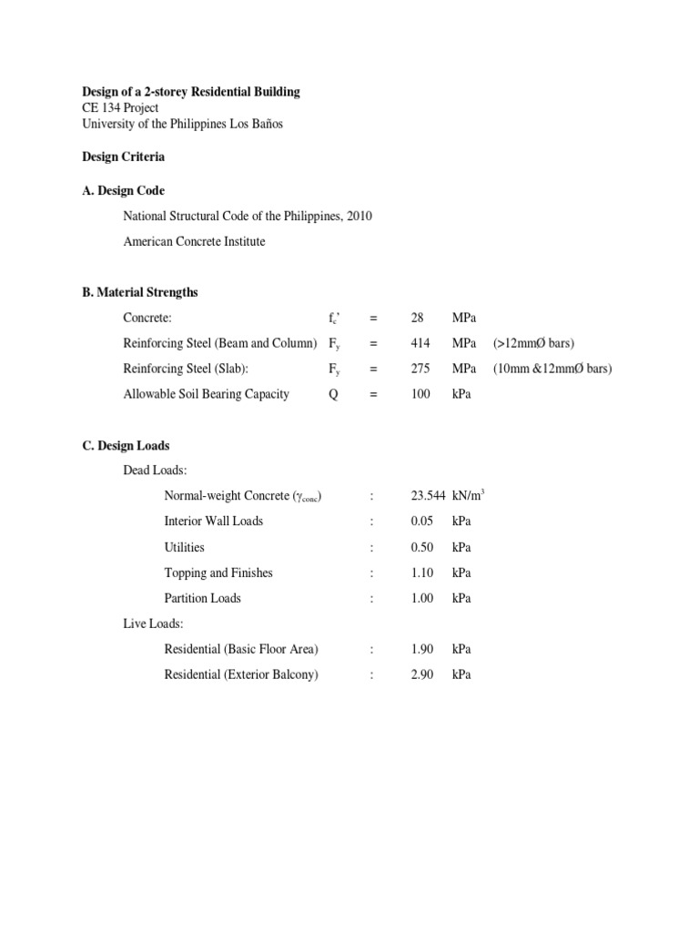 2-Storey Residential BLDG | PDF | Beam (Structure) | Building Engineering
