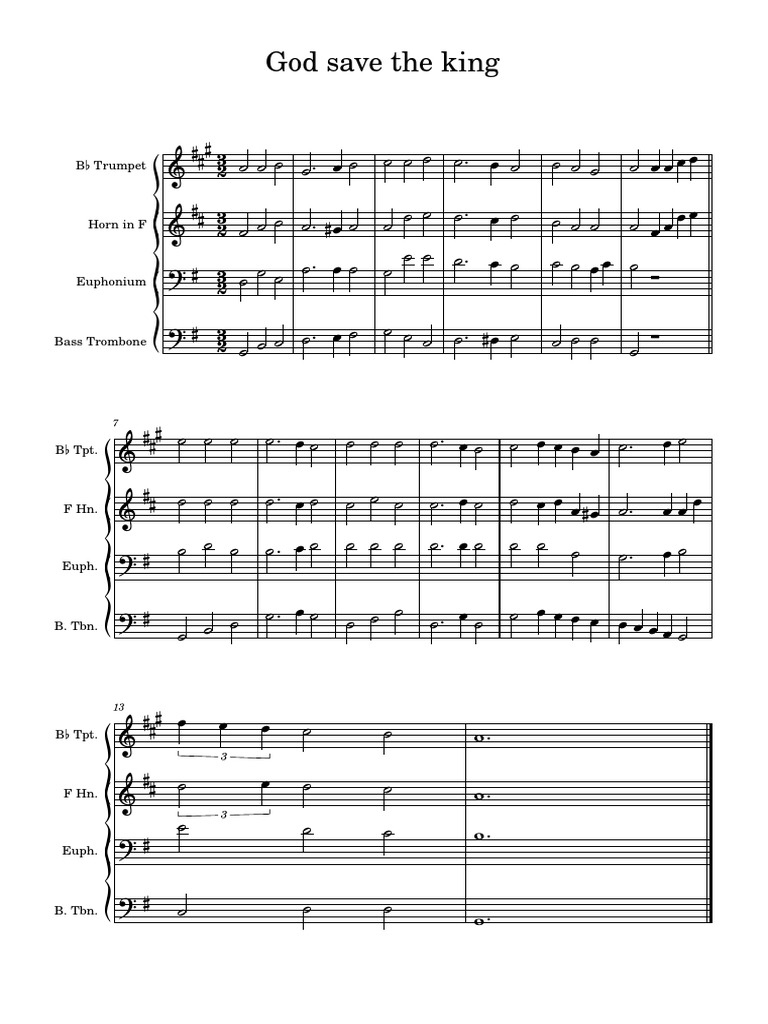God Save The King-Score and Parts | PDF | English Music | Western ...