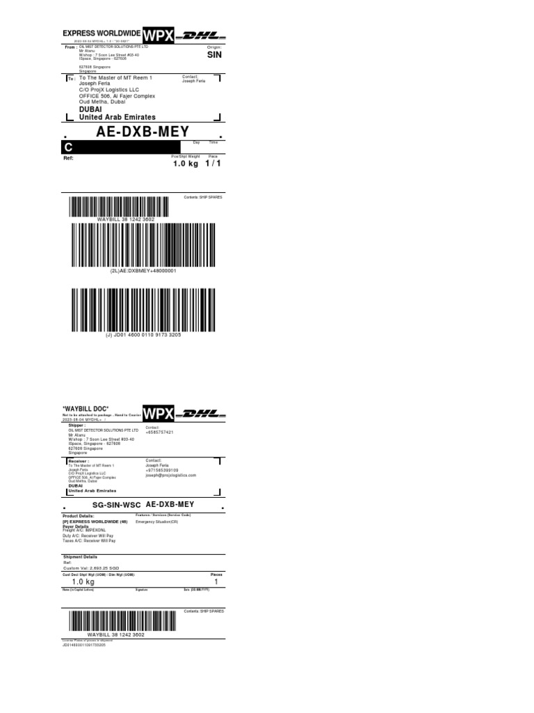 Awb Singapore | Download Free PDF | Courier | Service Industries