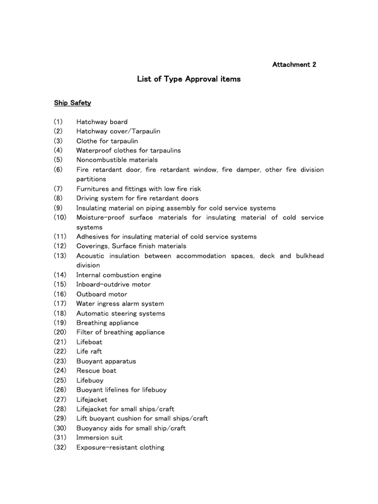 Class NK List of Type Approval | PDF | Equipment | Manufactured Goods