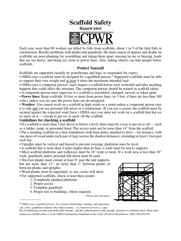Scaffolding Safety | PDF | Scaffolding | Occupational Safety And Health Administration