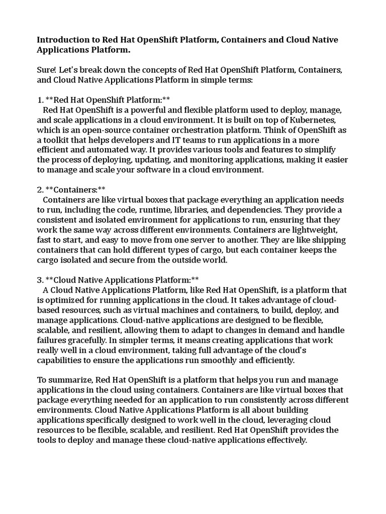 Redhat OpenShift | PDF | Cloud Computing | Red Hat