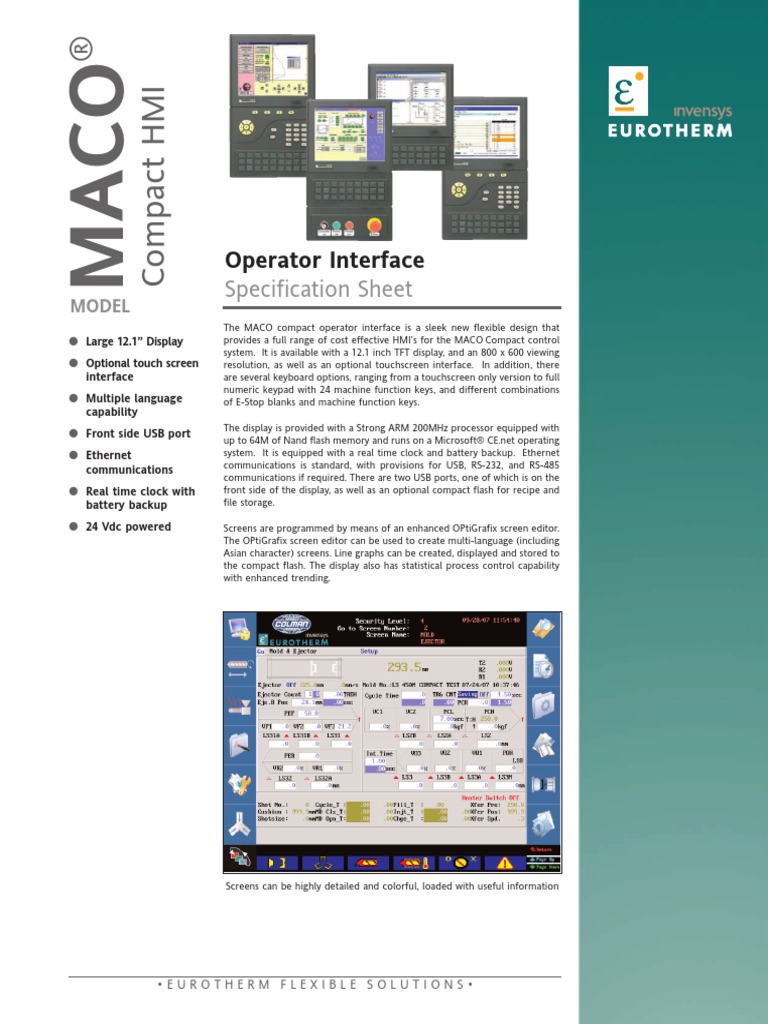 MACO Compact HMI Operator Interface (HA136754USA Iss 2) | PDF | User Interface | Touchscreen