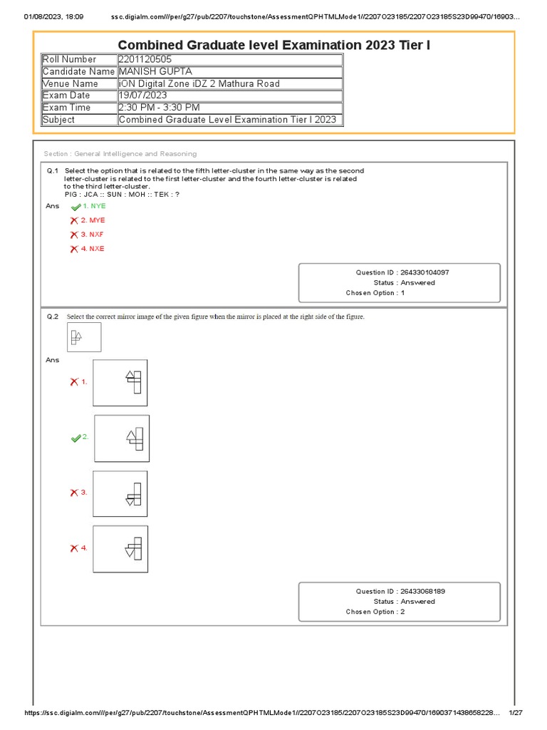CGL Answer Key | PDF
