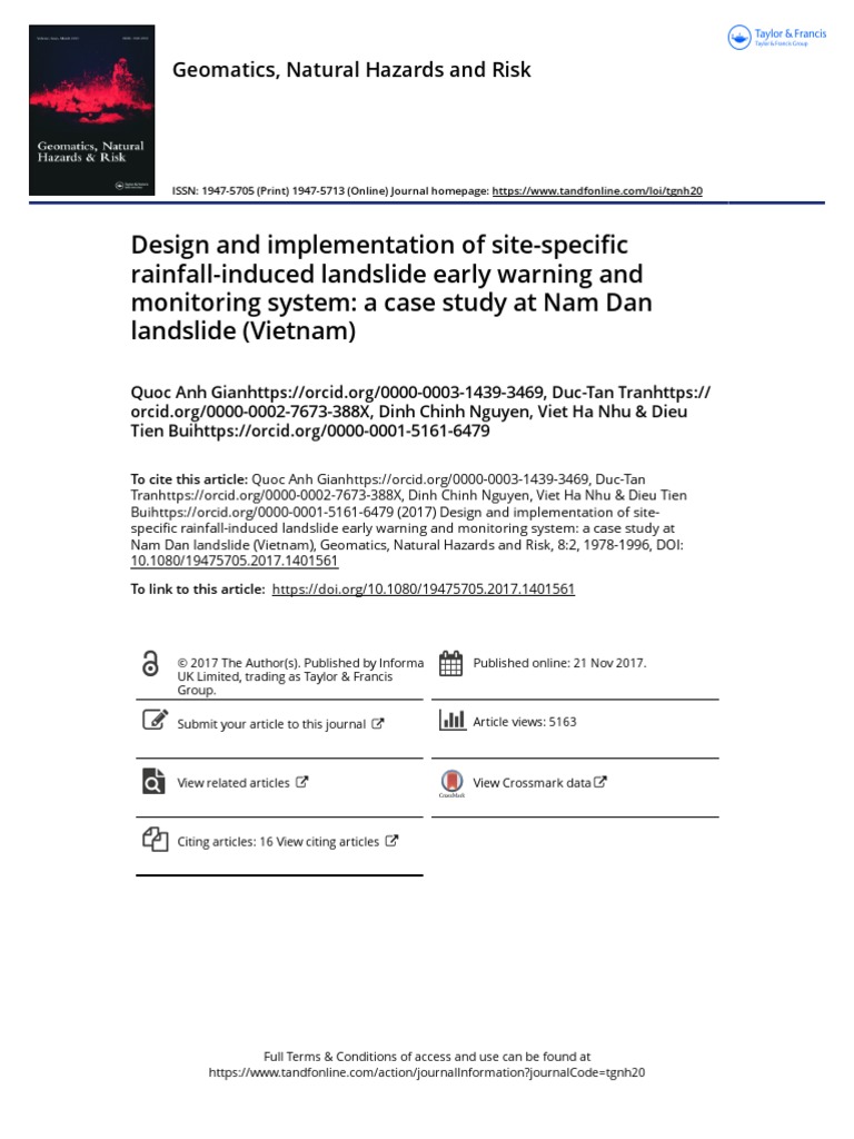 Design and Implementation of Site Specific Rainfall Induced Landslide ... Design and Implementation of Site Specific Rainfall Induced Landslide ...