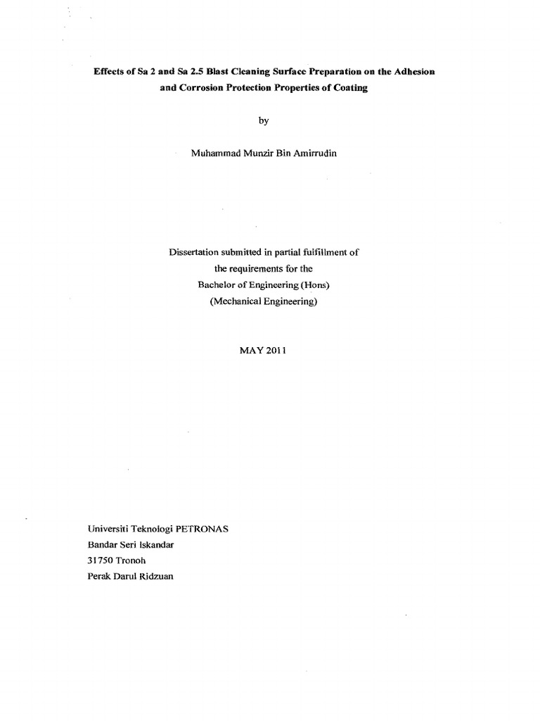 2011 - Effects of SA 2 and SA 2.5 Blast Cleaning Surface Preparation On ...