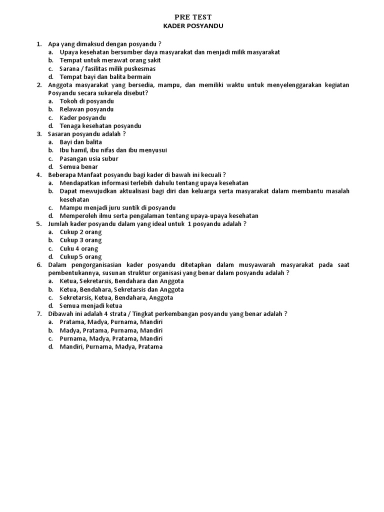 Pre Test Dan Post Test | PDF