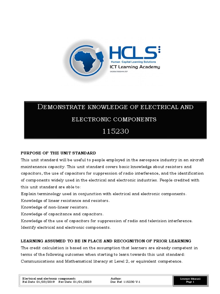 Learner Guide - US 115230 | PDF | Electrical Resistance And Conductance ...