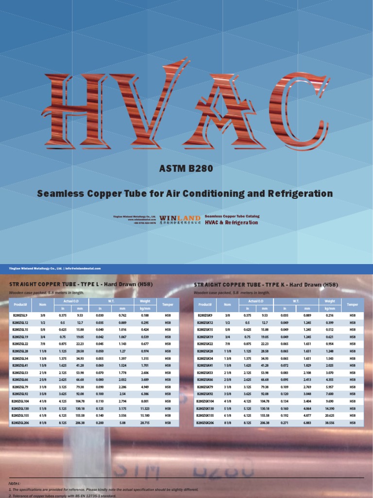 Astm B280 Windland | PDF | Pipe (Fluid Conveyance) | Tools