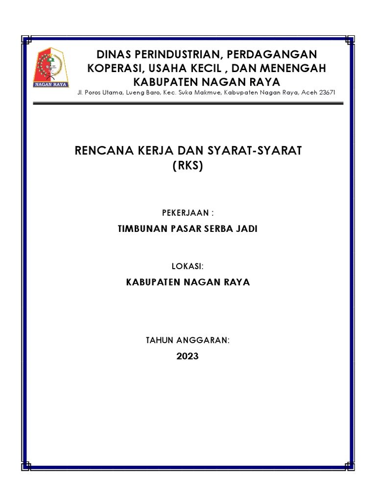 Rks Timbunan Pasar Serba Jadi | PDF