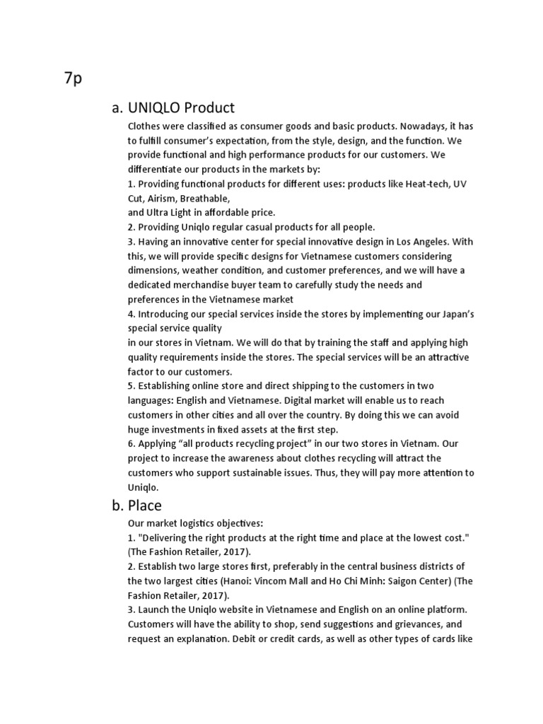 A. UNIQLO Product | PDF | Pricing | Marketing