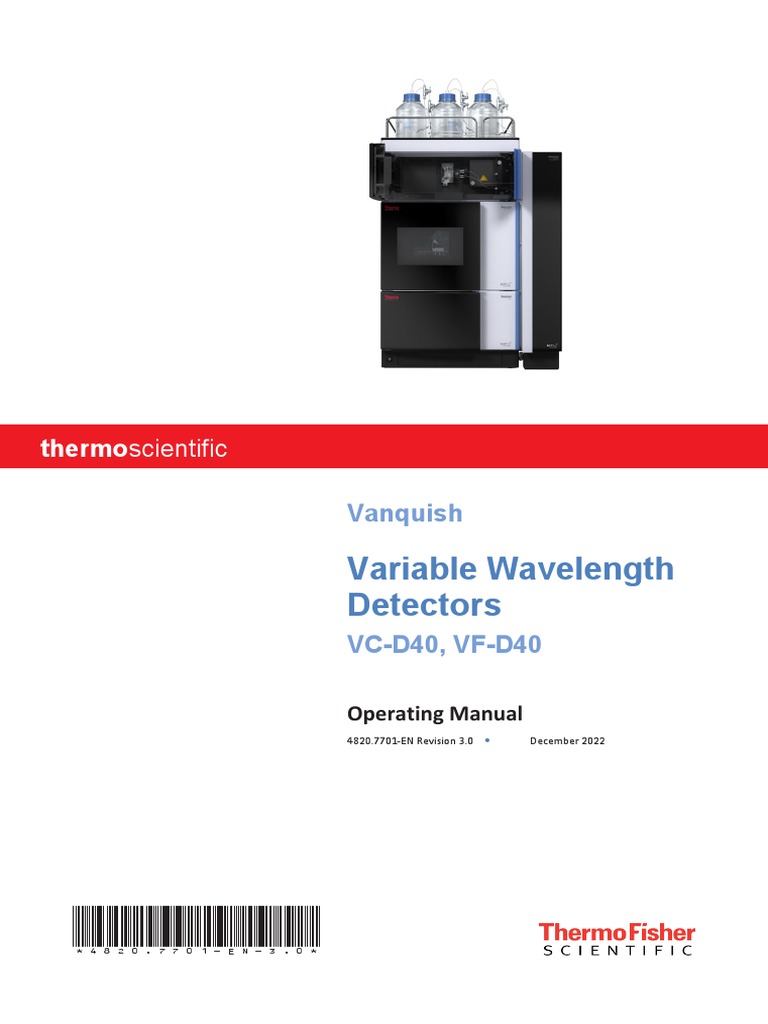 Vanquish Variable Wavelength Detectors (VC-D40, VF-D40) - Operating ...