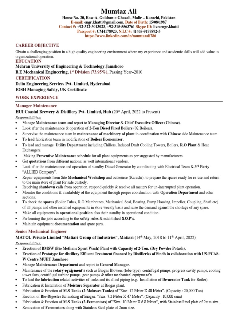 Mumtaz Ali. | PDF | Pump | Biogas