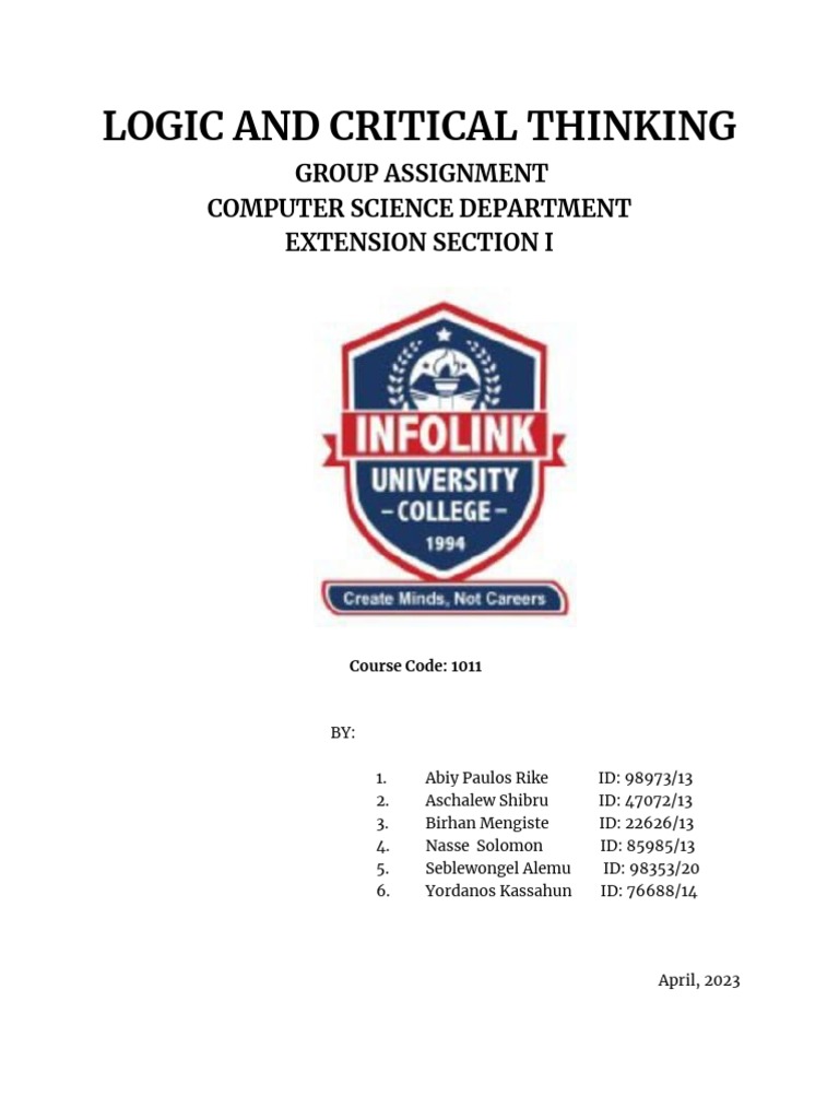 Critical Thinking Group Assignment | PDF | Virtue | Morality