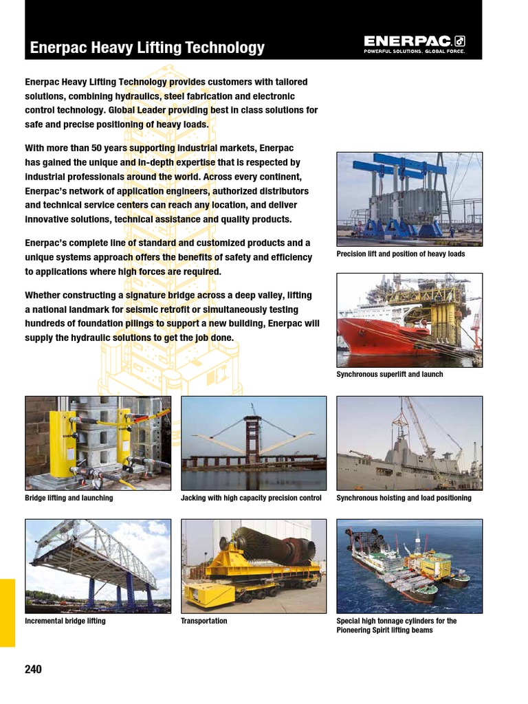 Enerpac Heavy Lifting Solutions Guide | PDF | Pump | Elevator