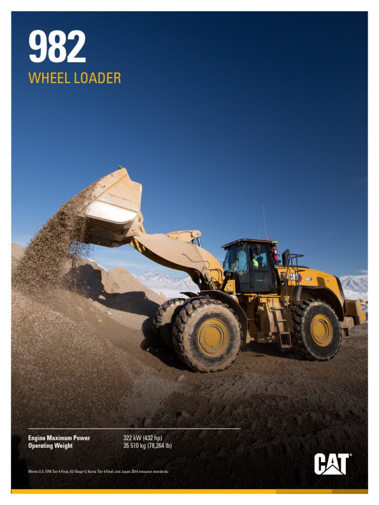 Cat 982 Brochure | PDF | Horsepower | Loader (Equipment)
