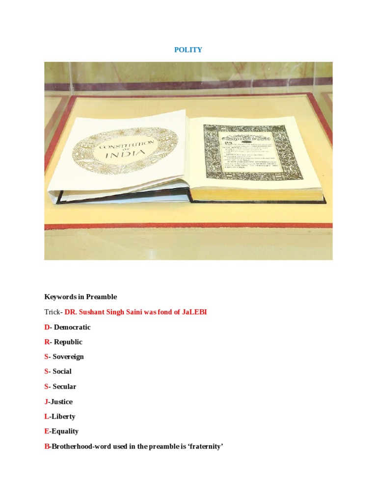 Polity Mnemonics | PDF