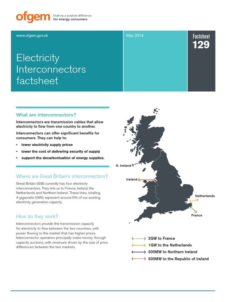 Electricity Interconnectors Factsheet | PDF | Electric Power ...