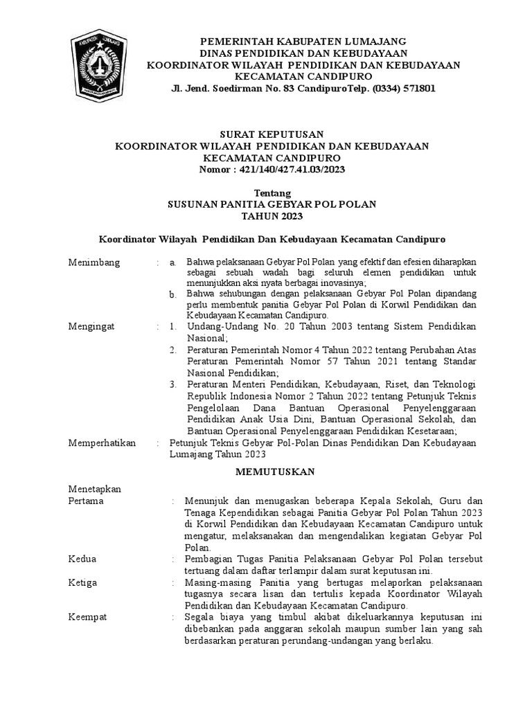 Sk Panitia Gebyar Pol Polan Dan Lampiran Pdf