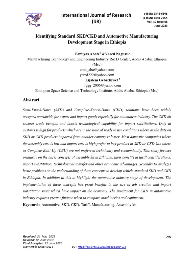 #9 Identifying Standard Auto SKD - CKD Journal | PDF | Taxes | Value ...