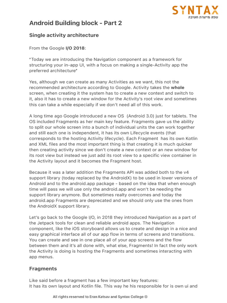 Android Building Block - Part 2 | PDF | Android (Operating System) | Class (Computer Programming)