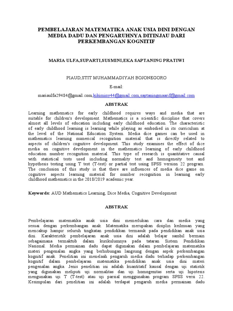 Media Dadu untuk Matematika AUD | PDF