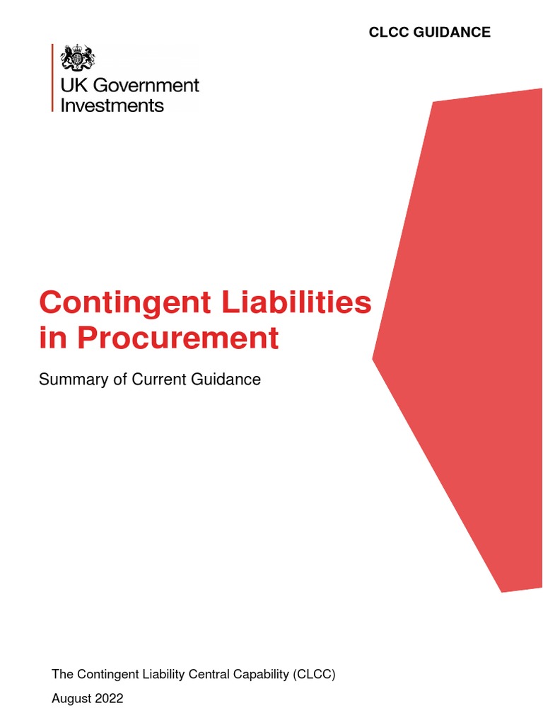 Contingent Liabilities in Procurement Summary of Current Guidance | PDF ...
