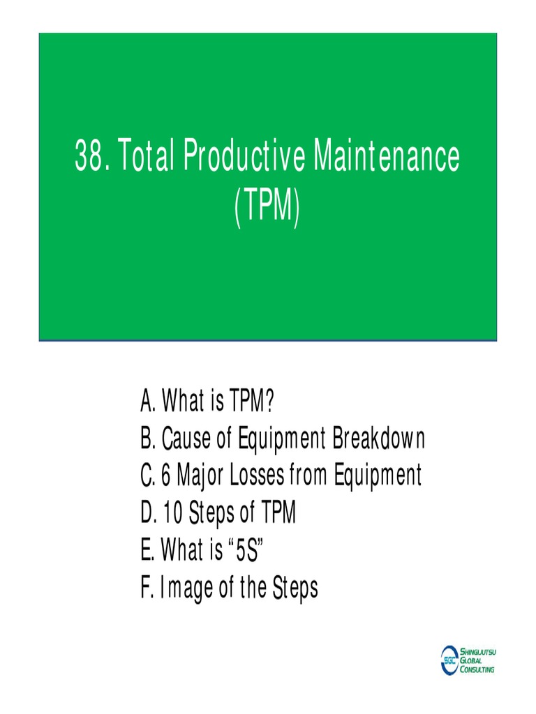 Total Productive Maintenance (TPM) | PDF | Business | Business Process