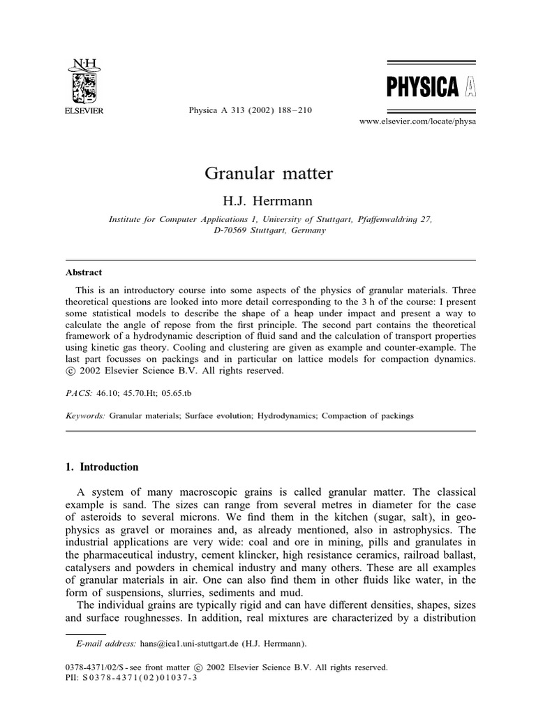 Granular Matter | PDF | Physics | Materials