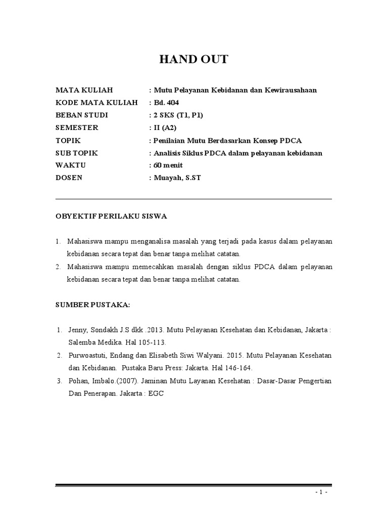 Kasus Dengan Pdca Pdf