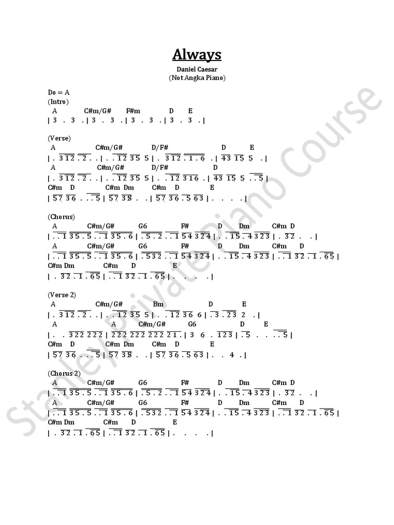 Always - Daniel Caesar | PDF