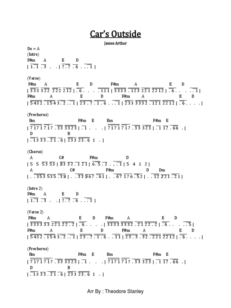 Car's Outside - James Arthur | PDF