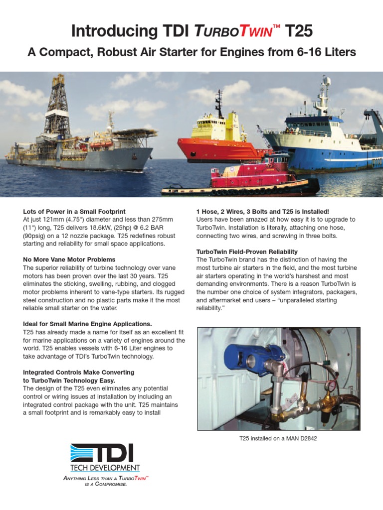 TDI Turbo T25 Product Sheet | PDF | Engines | Propulsion