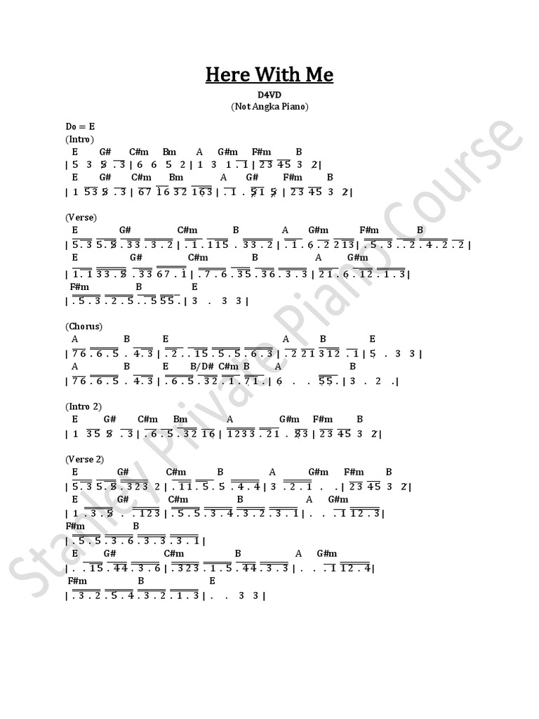 Here With Me - D4VD | PDF