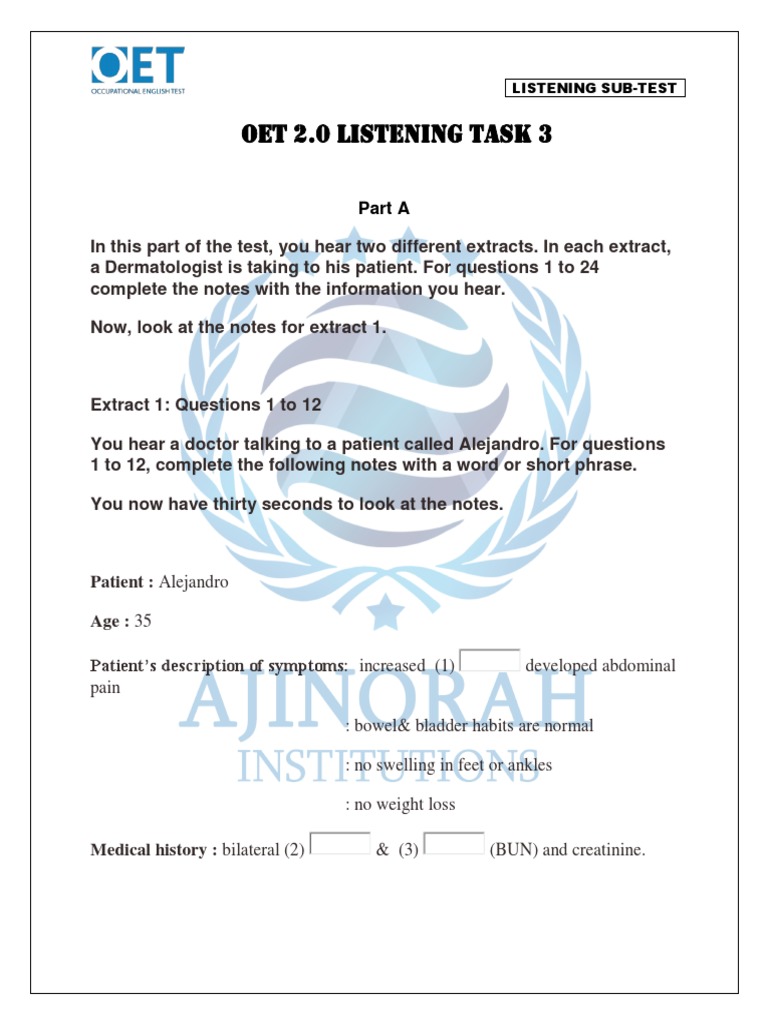 OET 2.0 Listening Practice for Doctors | PDF | Coronary Artery Disease ...