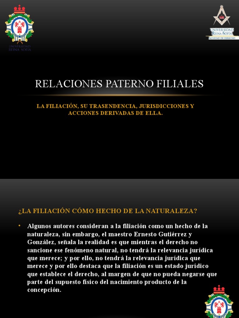Relaciones Paterno Filiales y Acciones Derivadas de La Filiación | PDF ...