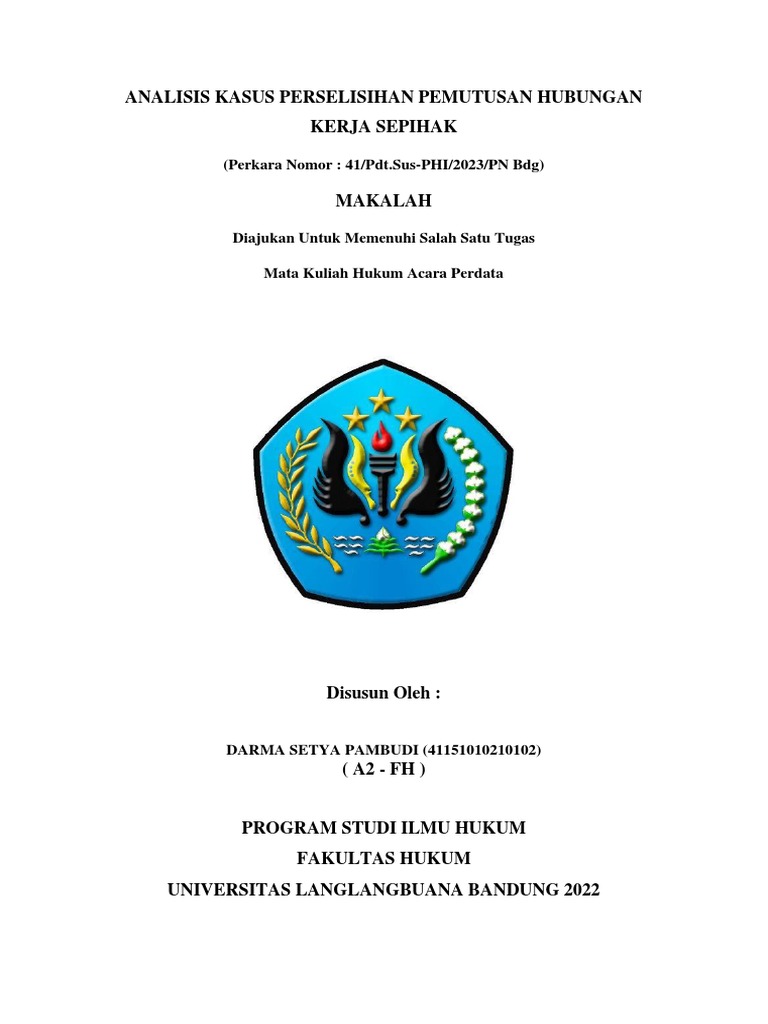 Analisis Kasus Perdata | PDF | Hukum