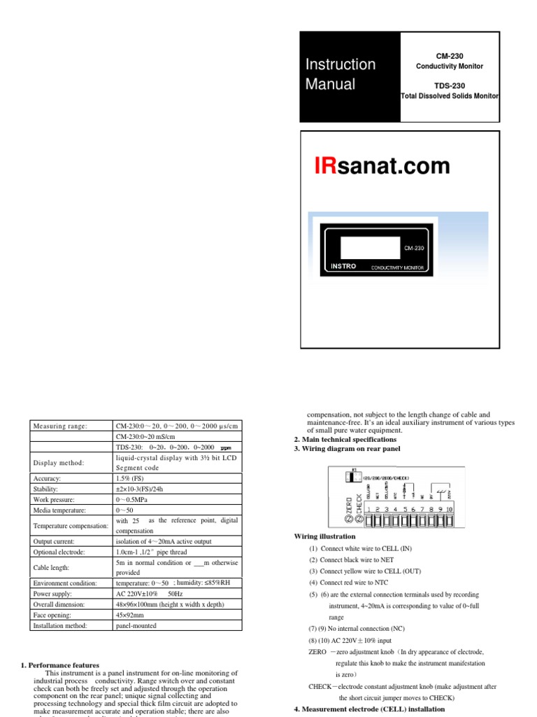 CM 230 - TDS 230 | PDF | Metrology | Electrical Engineering
