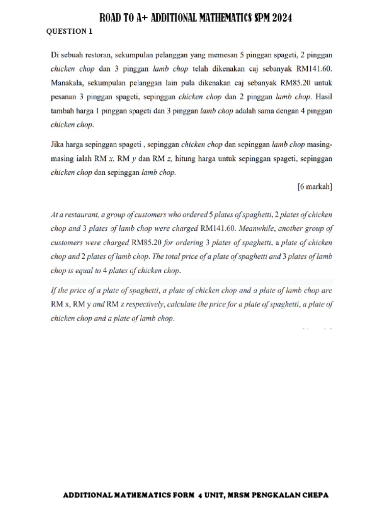 Latihan Final Sem 1 | PDF