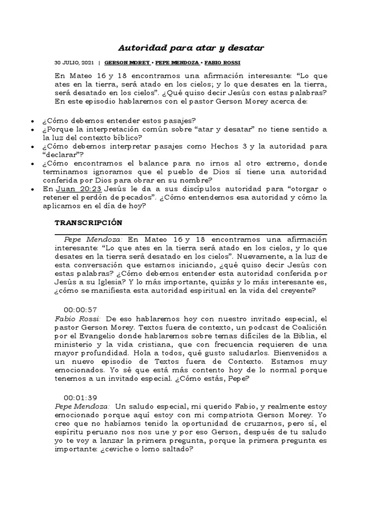 Autoridad para Atar y Desatar | PDF | Jesús | San Pedro