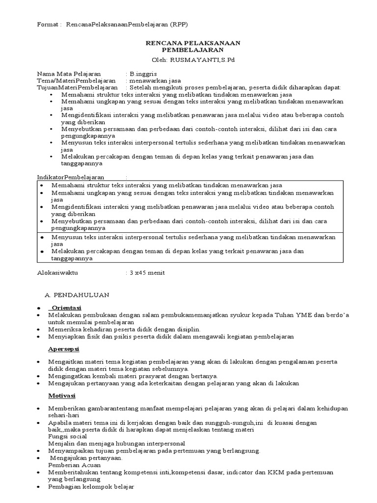 Contoh RPP CGP | PDF