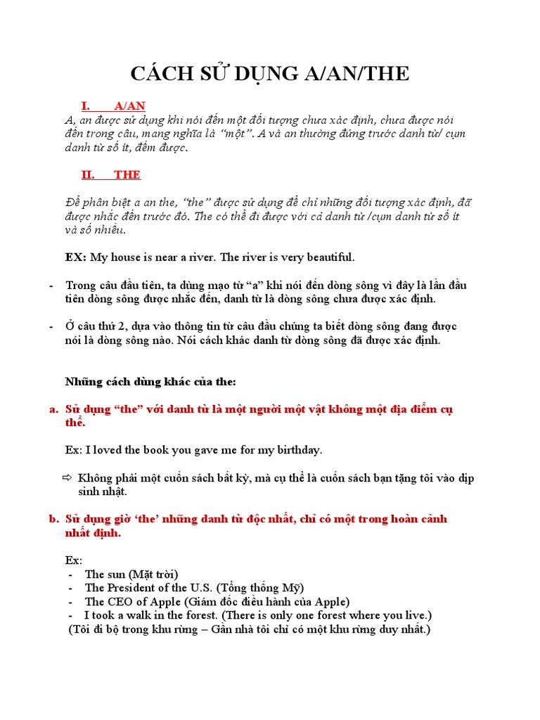 CÁCH S D NG A:an:the | PDF