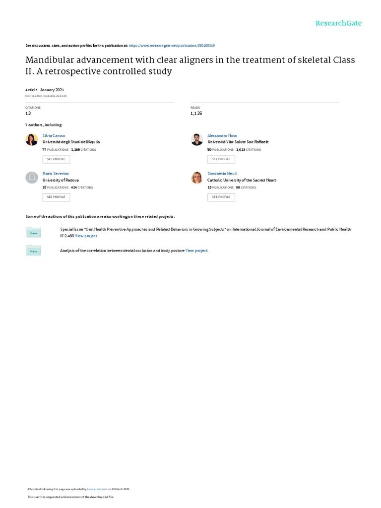 Mandibular Advancement With Clear Aligners in The Treatment of Skeletal ...