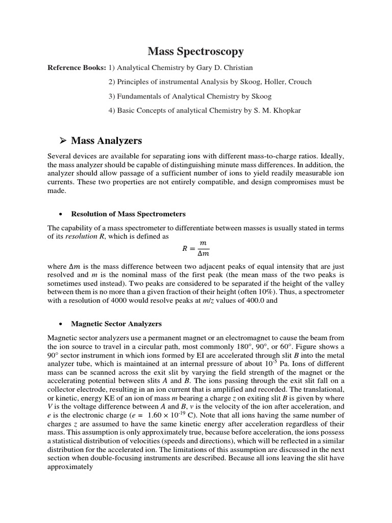 Mass Analyzers Shivangi | PDF